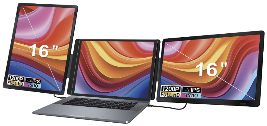 Kogan XPRESSO 16" Full HD Detachable Dual Screen USB-C Portable Monitor ...