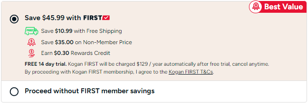 Why was I charged for Kogan First?