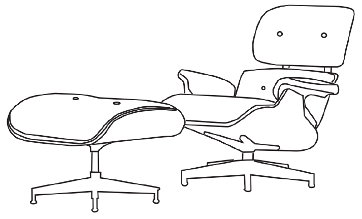 Shangri-La Eames Replica Leather Lounge Chair & Ottoman - (SLREPEAMBLA ...