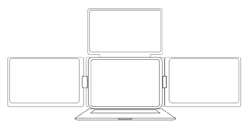 Kogan XPRESSO 14 Full HD Pro Triple Screen Tri-Fold Portable Monitor ...